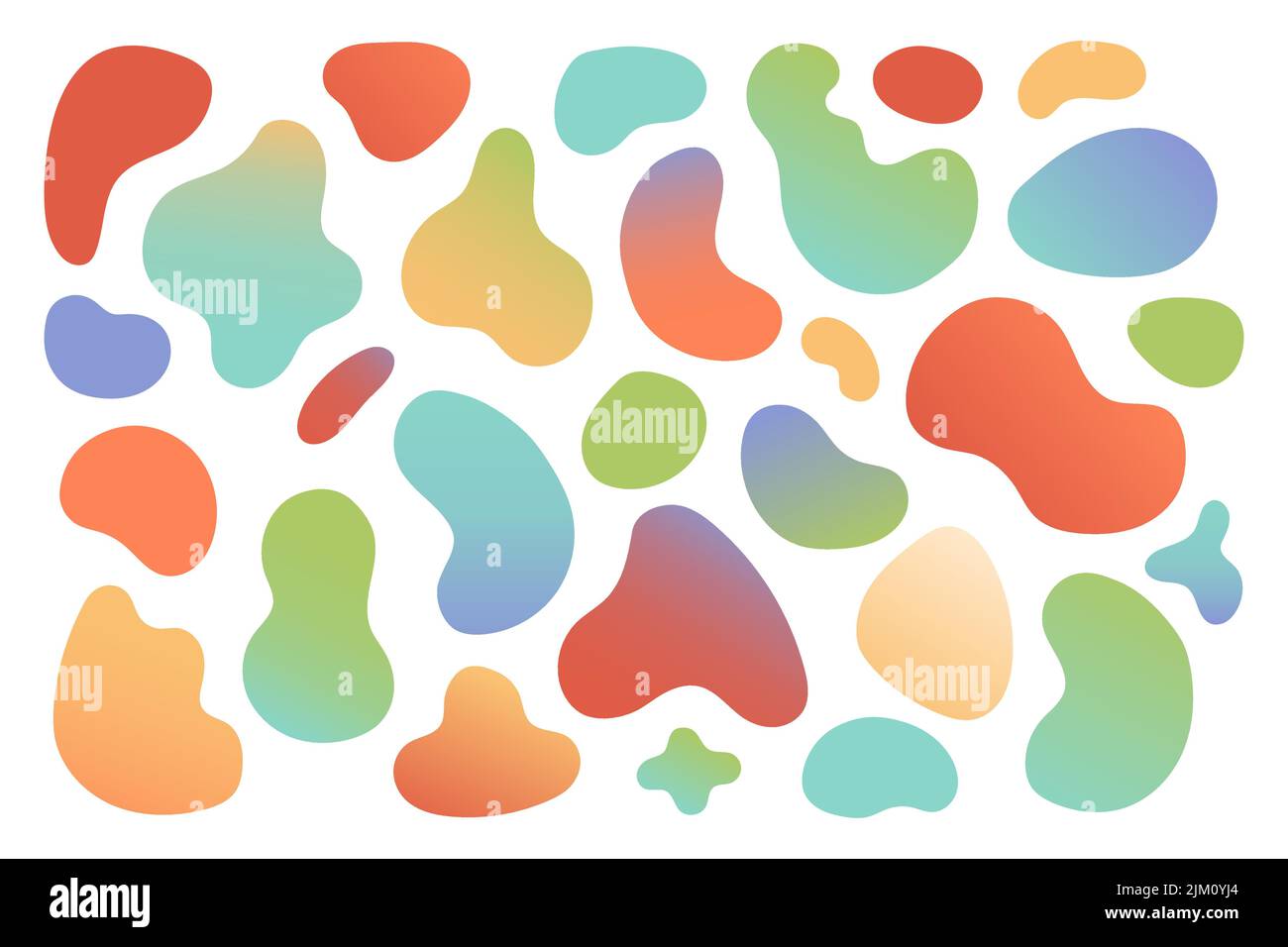 Geometric element set with abstract amoeba, vector Stock Vector Image ...