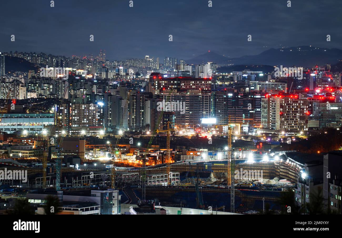 Night view around Guro-gu, Seoul Stock Photo - Alamy