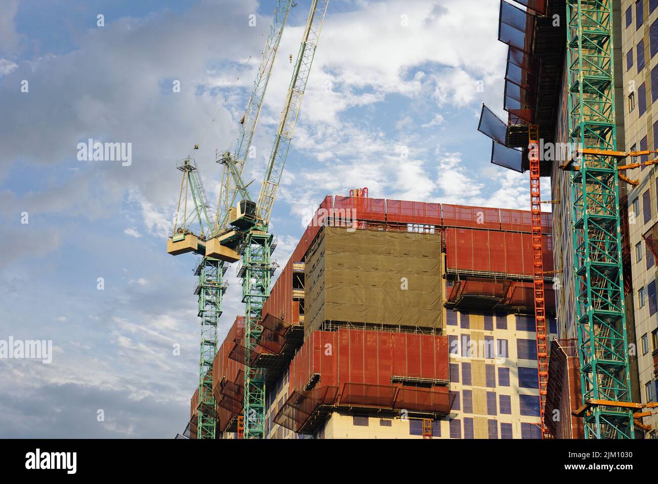 Crane and Construction Work Landscape Stock Photo - Alamy
