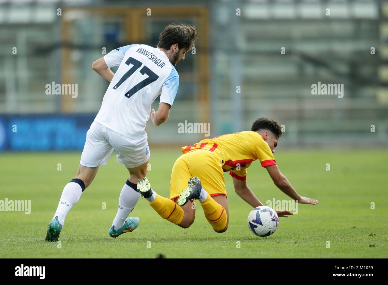 SSC NapoliÕs forward Khvicha Kvaratskhelia challenges for the ball with ... SSC NapoliÕs forward Khvicha Kvaratskhelia challenges for the ball with ...