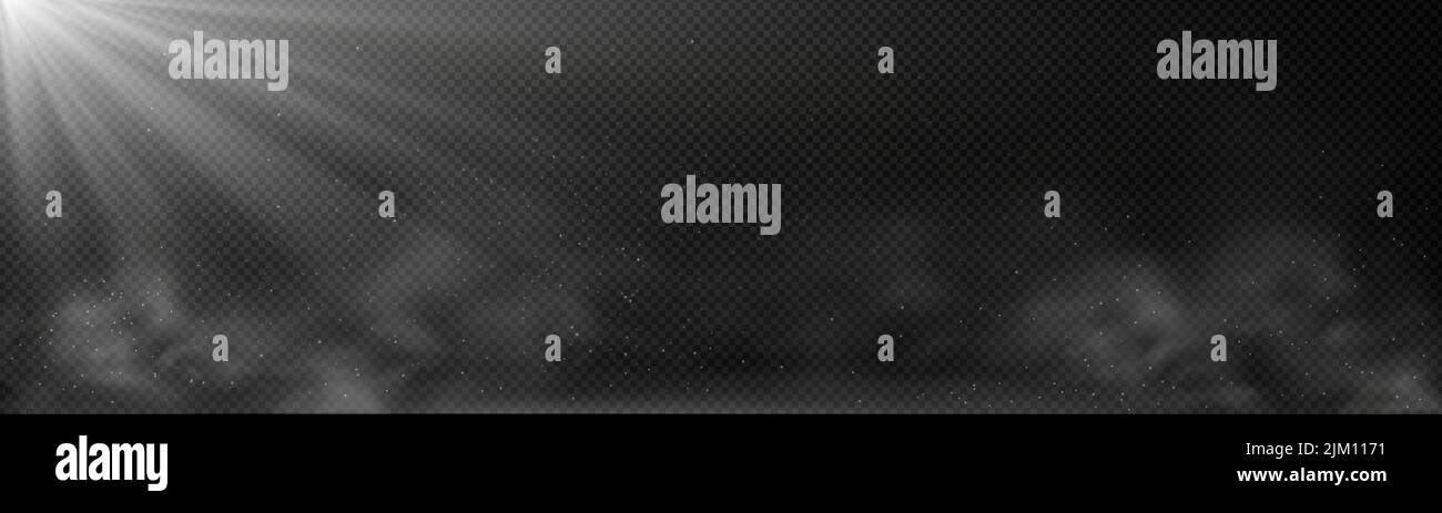 Overlay effect of white light ray, fog and dust isolated on transparent ...