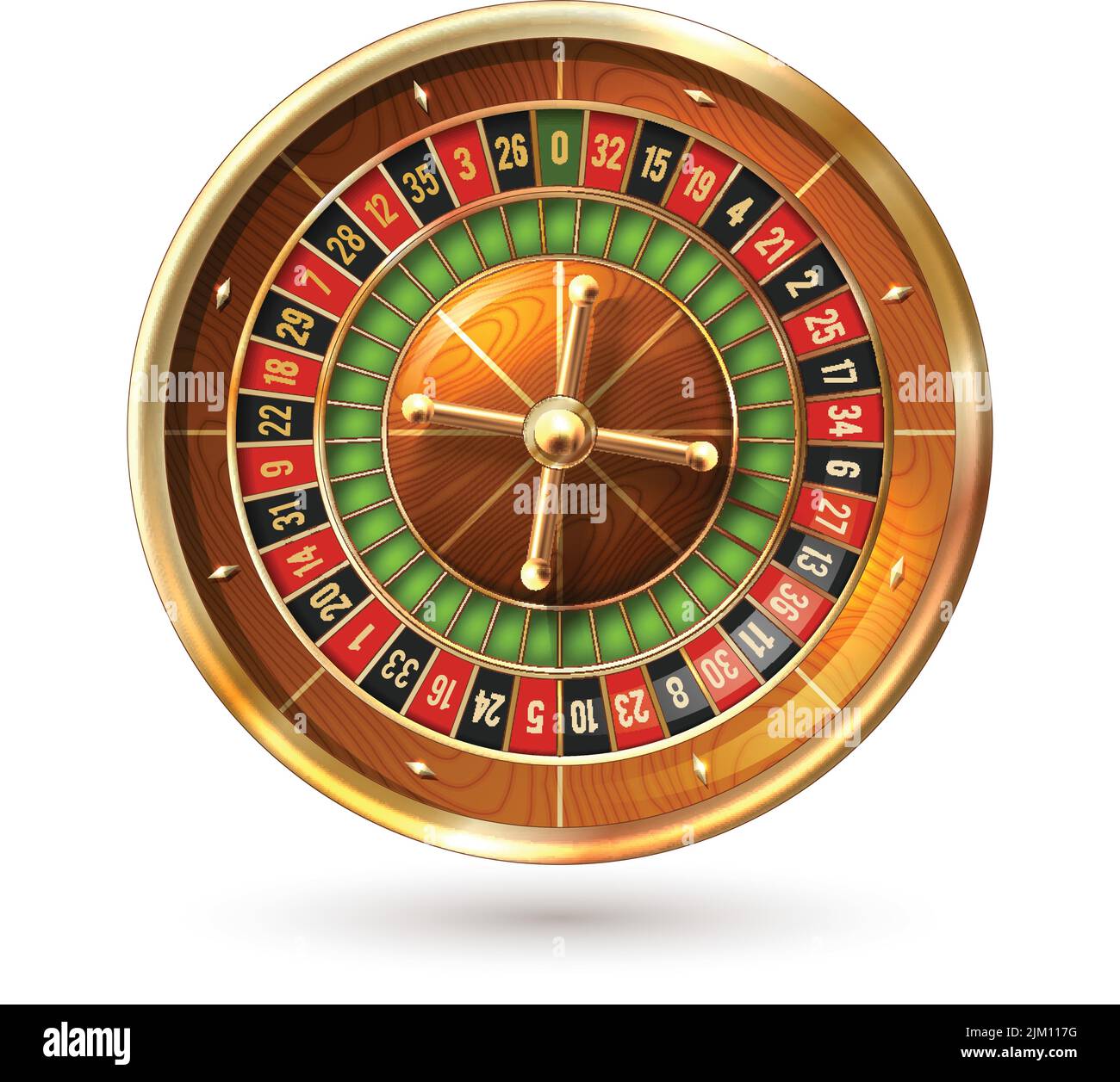 Realistic casino gambling roulette wheel isolated on white background ...