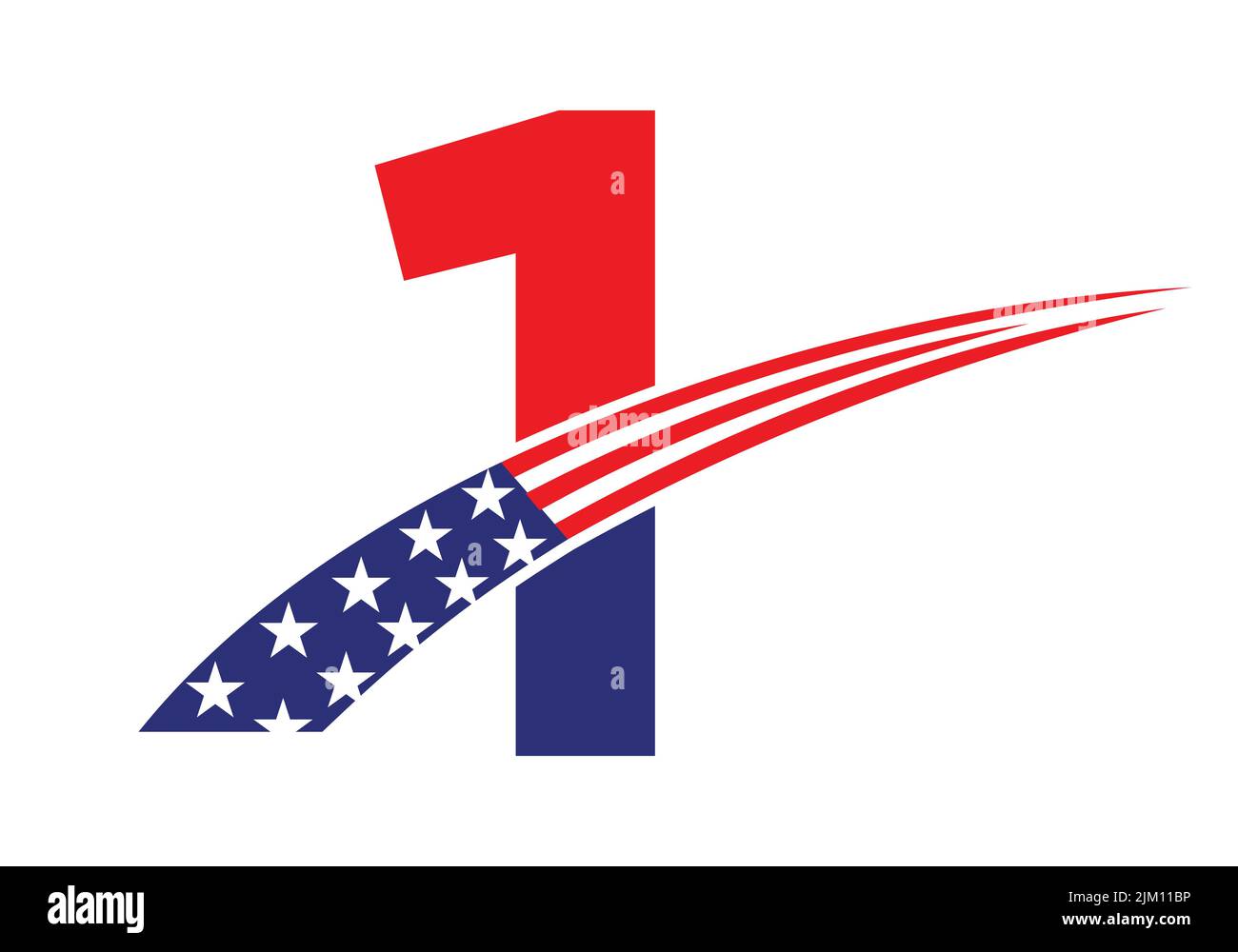 Initial Letter 1 American Logo for Business, Corporate and Company Sign ...