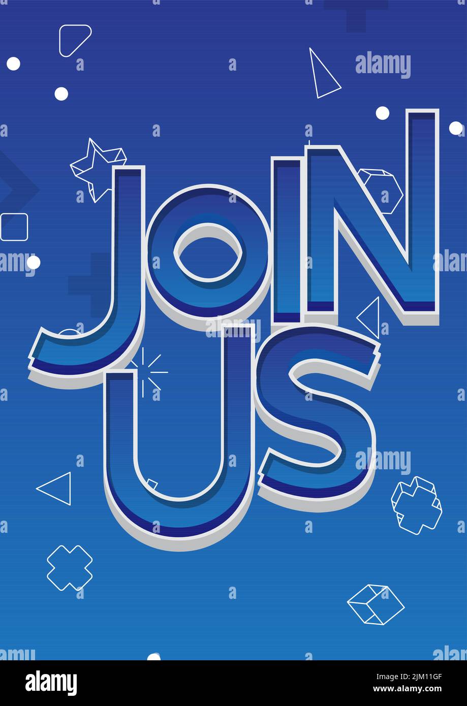 Join Us. Word written with Children's font in cartoon style Stock ...