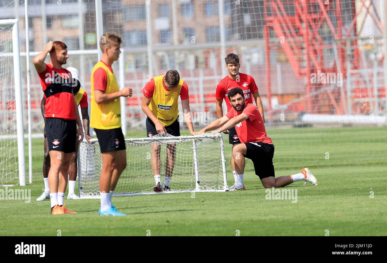 MOSCOW, RUSSIA, AUGUST 3, 2022. Training of Spartak players before the fourth round of the 2022/ ...