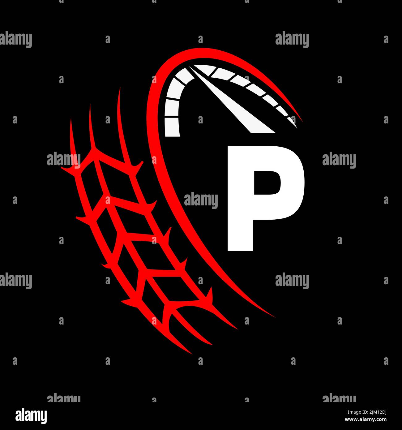 Car Automotive Logo On Letter P Speed Concept. Sport Car Template For ...