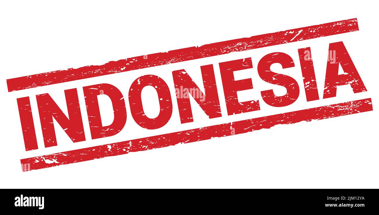 INDONESIA text written on red rectangle stamp sign Stock Photo - Alamy