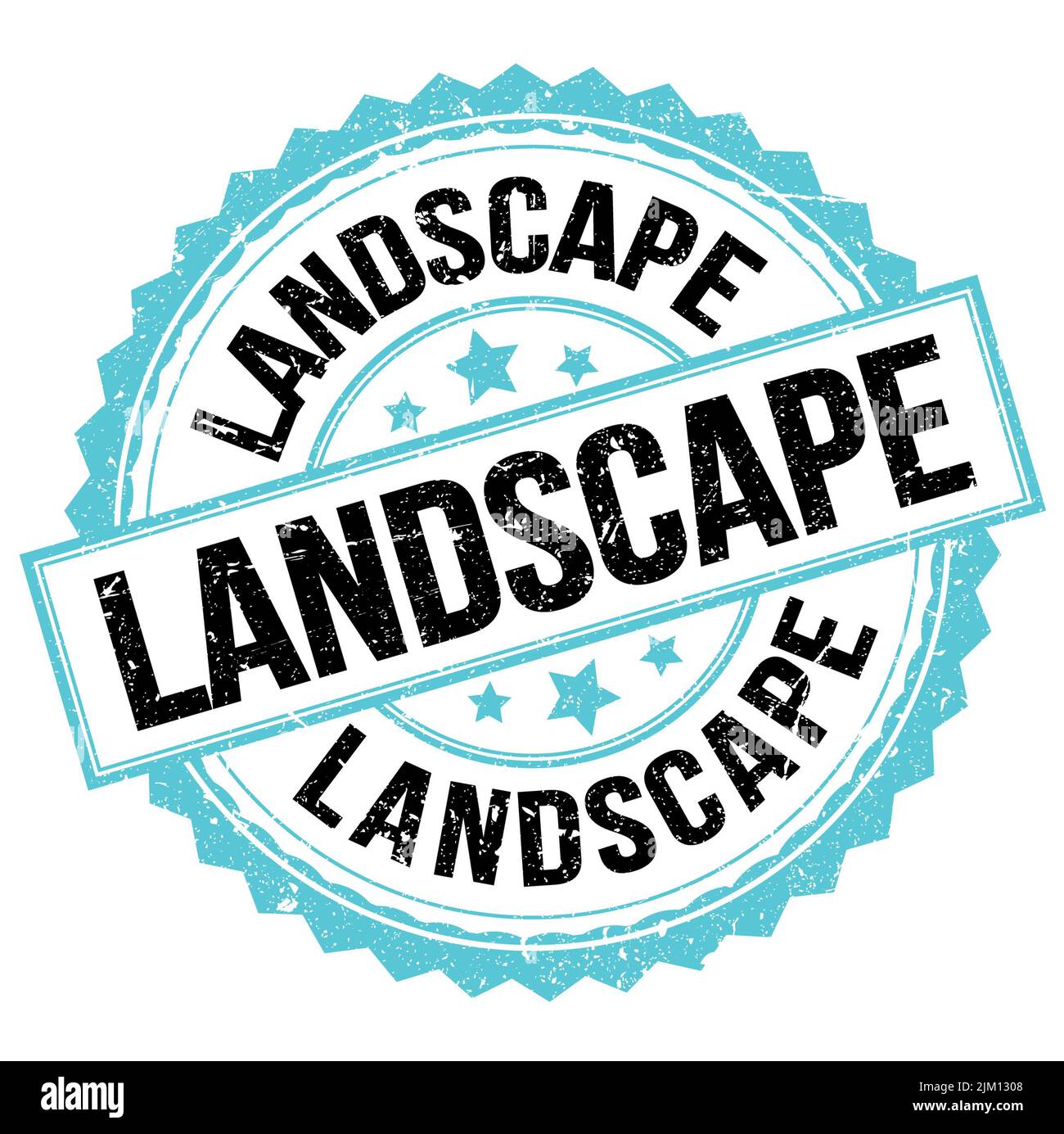 LANDSCAPE text written on blue-black round stamp sign Stock Photo - Alamy