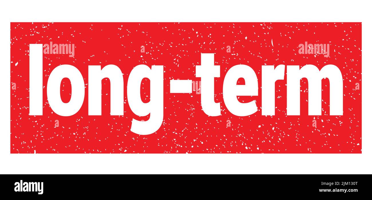 long-term text written on red grungy stamp sign Stock Photo - Alamy