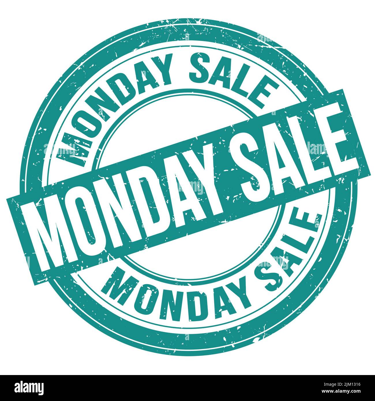 MONDAY SALE text written on blue round grungy stamp sign Stock Photo ...