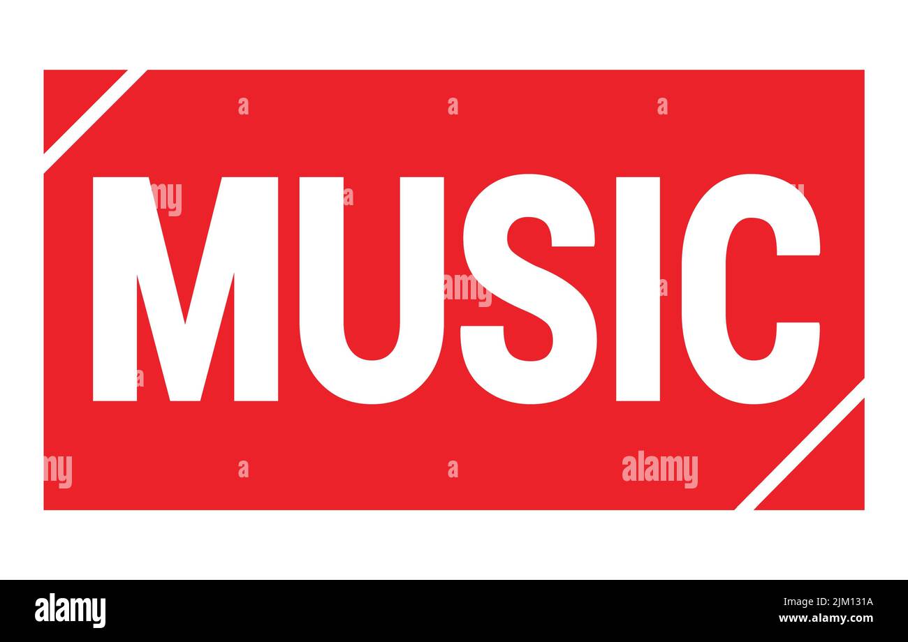 MUSIC text written on red rectangle stamp sign Stock Photo - Alamy