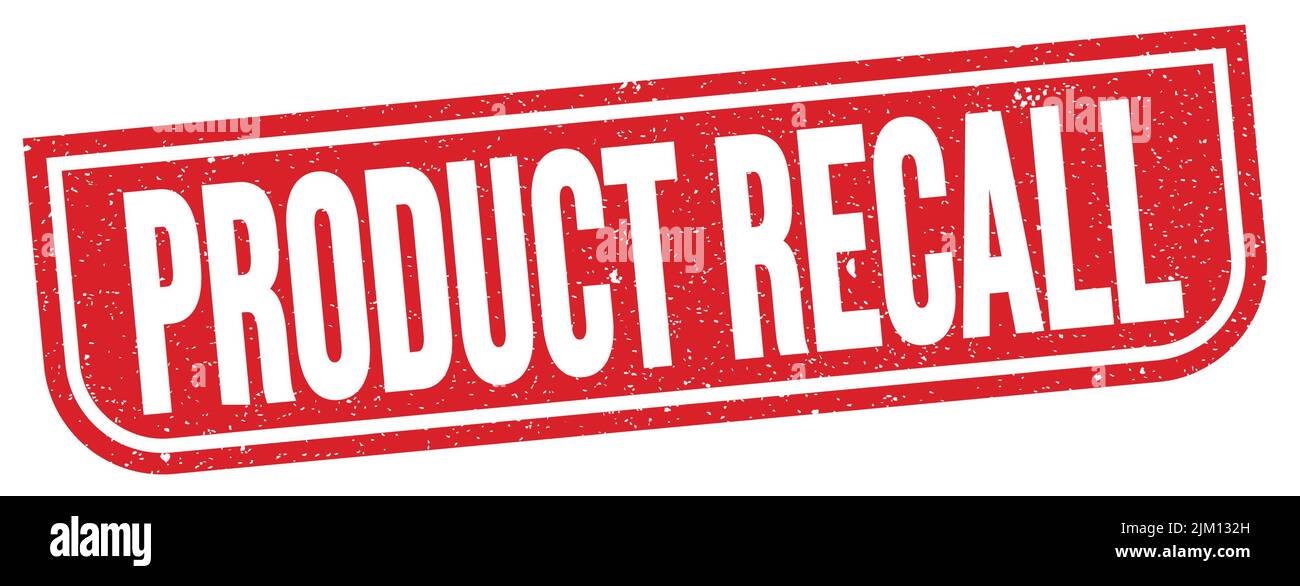 PRODUCT RECALL text written on red grungy stamp sign Stock Photo - Alamy