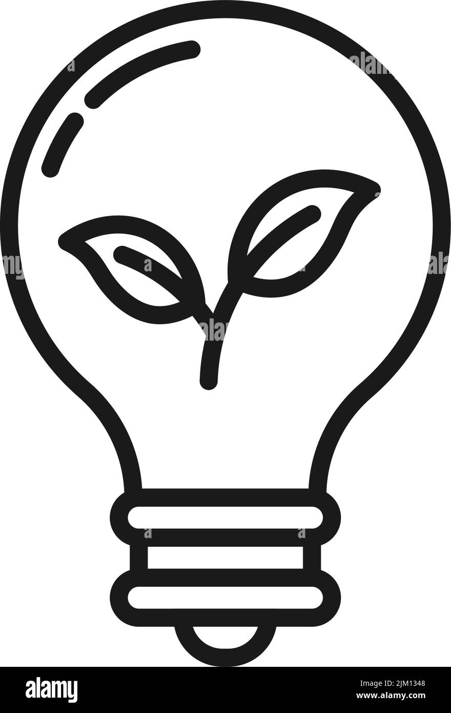 Bulb line art ecology icon design template vector illustration Stock ...