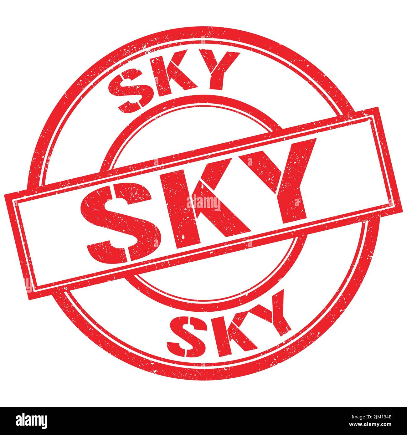 SKY text written on red round stamp sign Stock Photo - Alamy