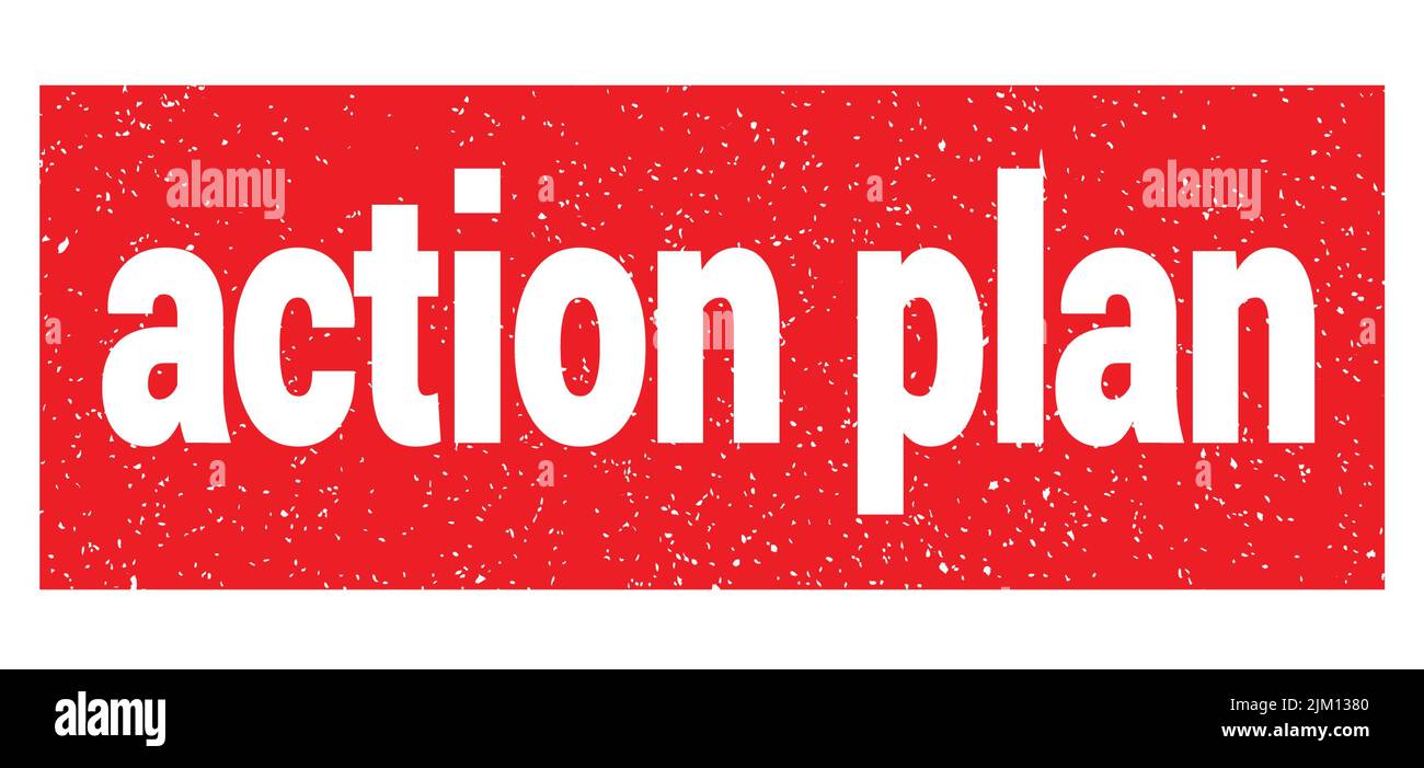 action plan text written on red grungy stamp sign Stock Photo - Alamy