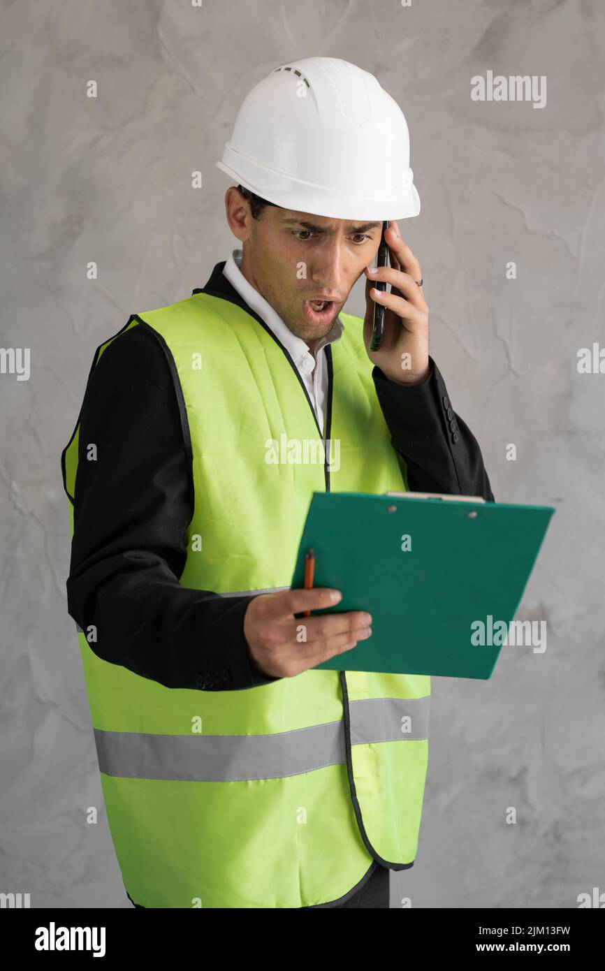 Angry Arabic architect screaming at phone during call making angry ...