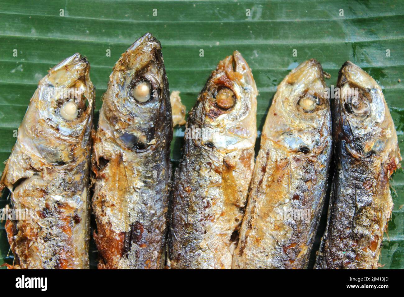 indonesian authentic food fried salted fish or ikan asin gereh on ...