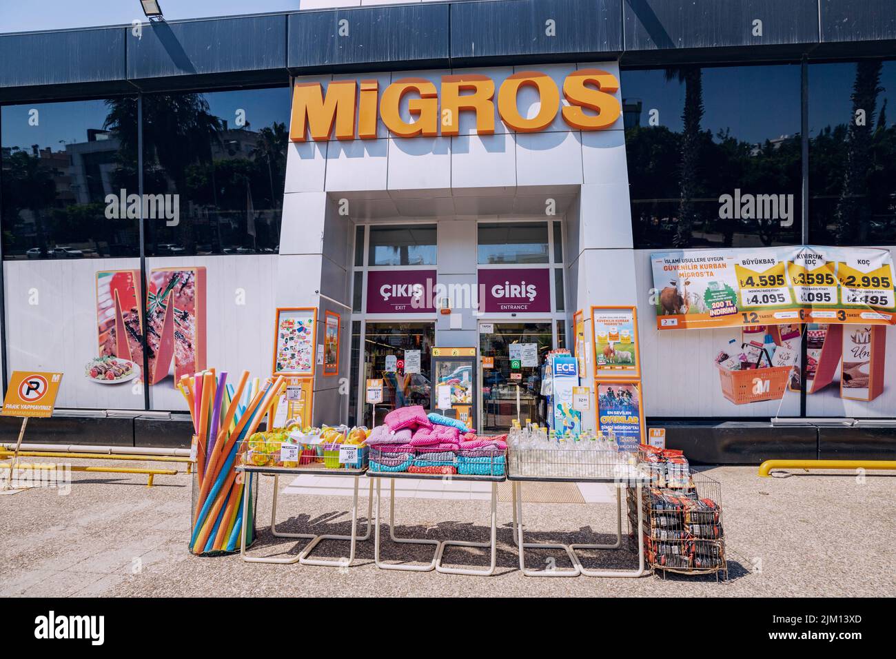 23 June 2022, Antalya, Turkey: Entrance to Migros supermarket - popular ...