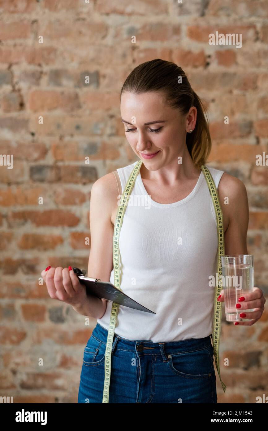 slim body woman weight insecurity perfect figure Stock Photo - Alamy