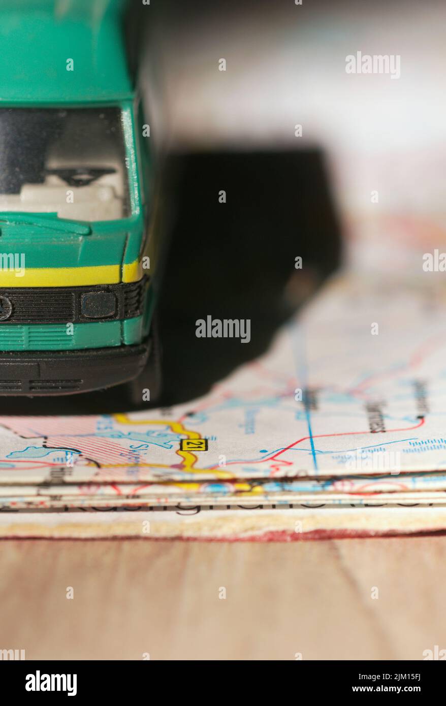 toy delivery van on a road map Stock Photo - Alamy