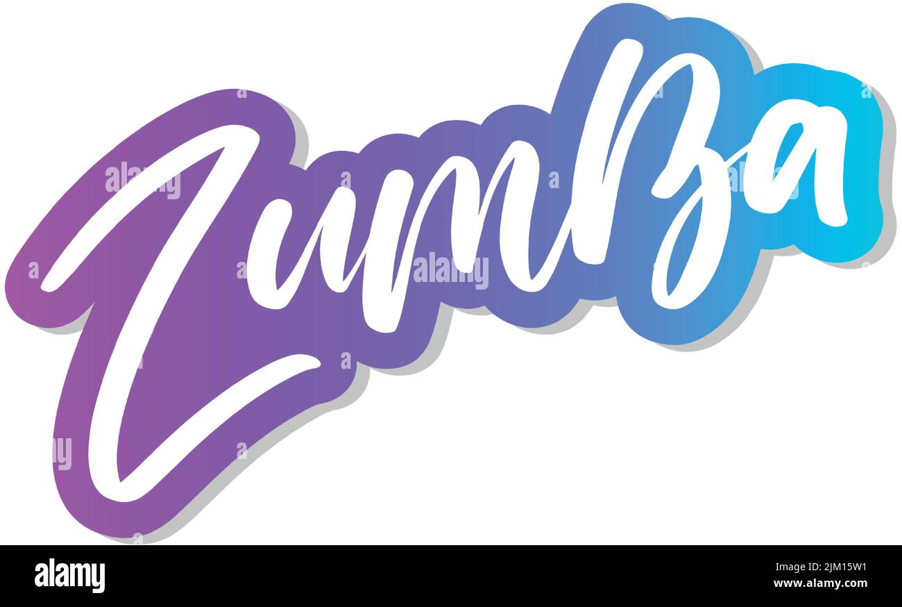 Zumba dance studio text. Calligraphy word banner design. Aerobic ...