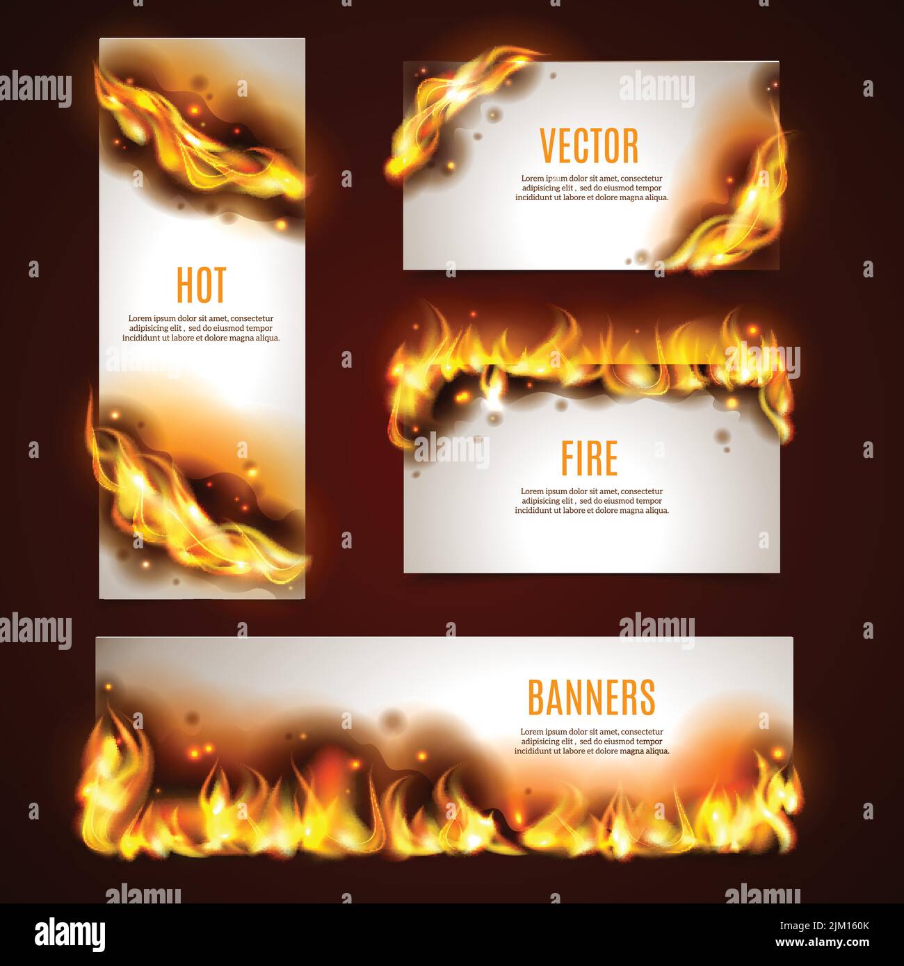Hot fire strategic advertisement banners set for customers attraction ...