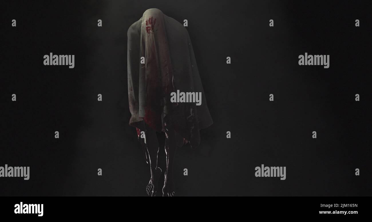 Image of moving ghost and smoke on black background Stock Photo - Alamy