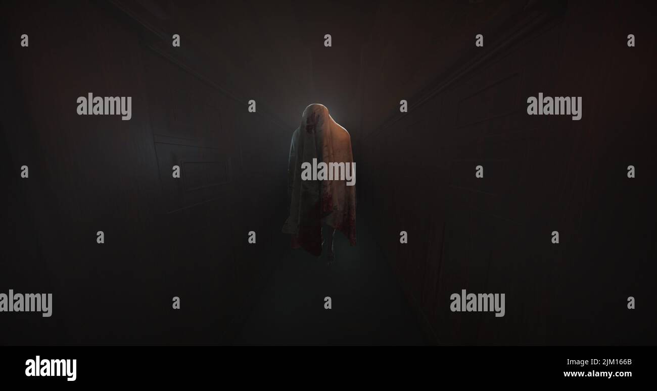 Image of moving ghost and smoke on black background Stock Photo - Alamy