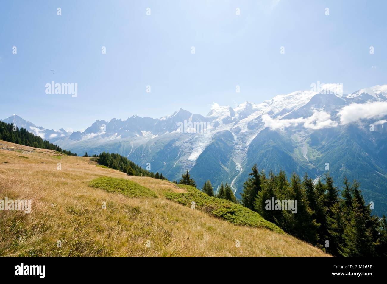 View of the Mont-Blanc Massif, Chamonix Mont-Blanc, France Stock Photo ...
