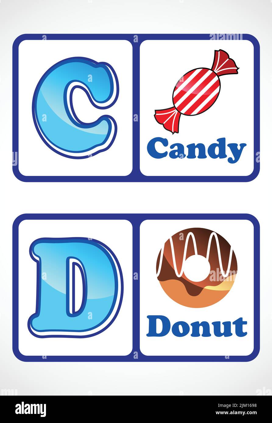 Alphabet flashcards for kids. Educational preschool learning ABC card ...