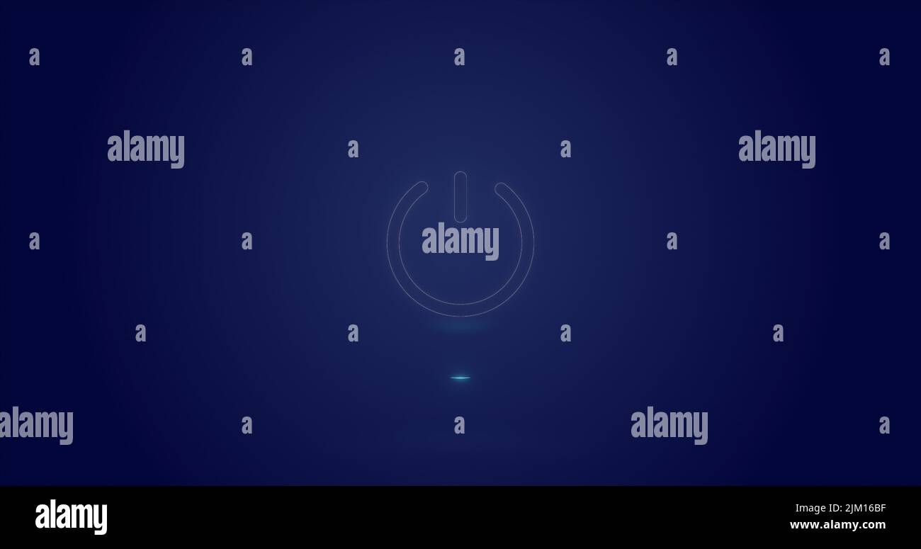 Image of processing circle and on button over navy background Stock ...