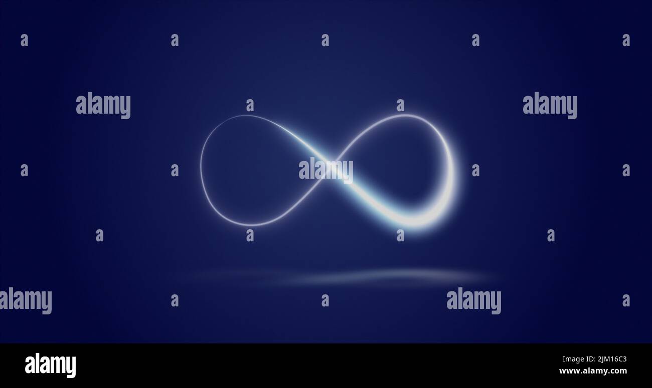 Image of infinity symbol over navy background Stock Photo - Alamy
