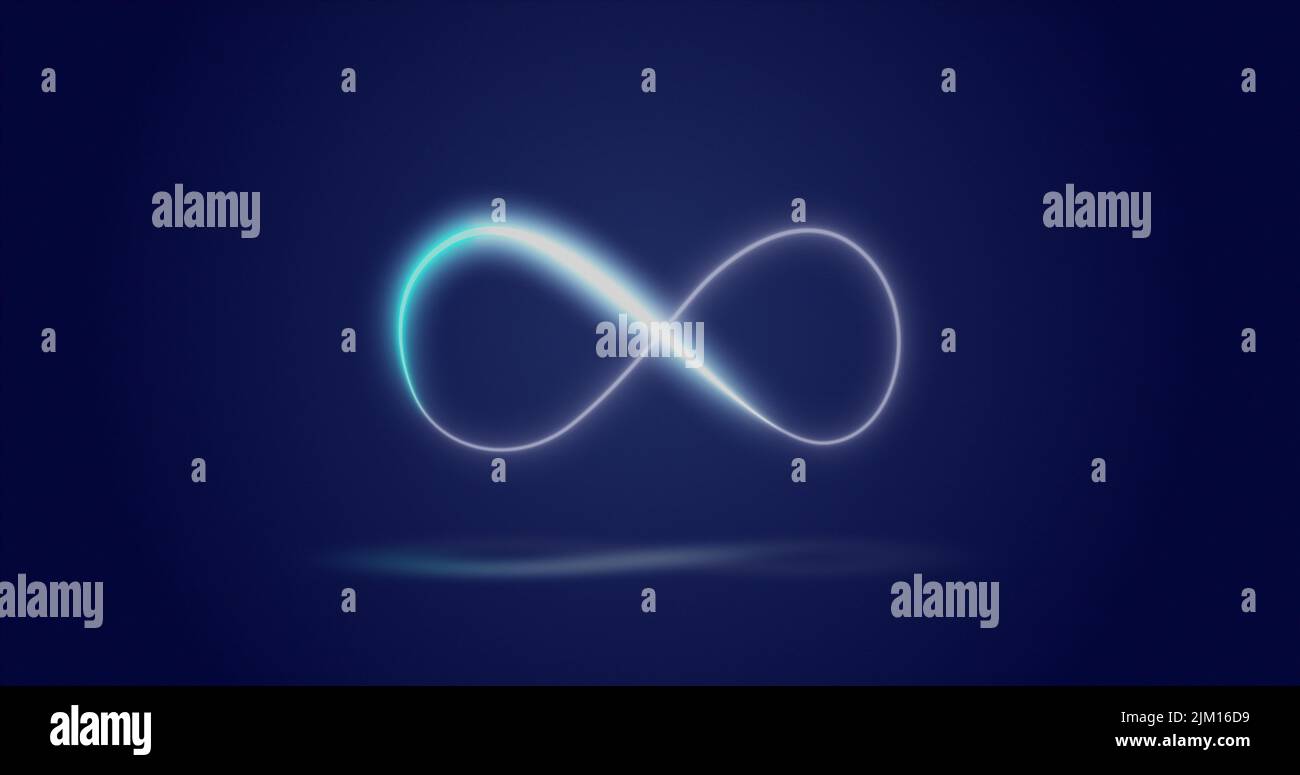 Image of infinity symbol over navy background Stock Photo - Alamy