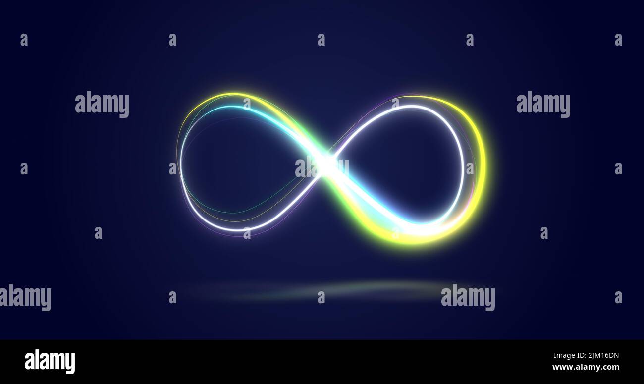 Image of infinity symbol over navy background Stock Photo - Alamy