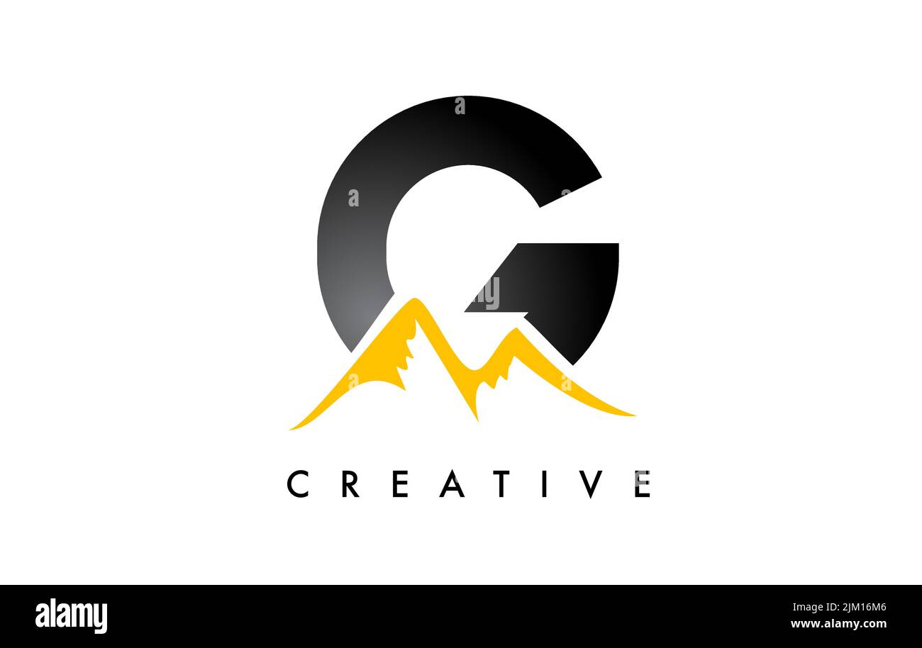 G Letter Mountain Icon Logo Design. Letter G with Mountain Peaks and ...
