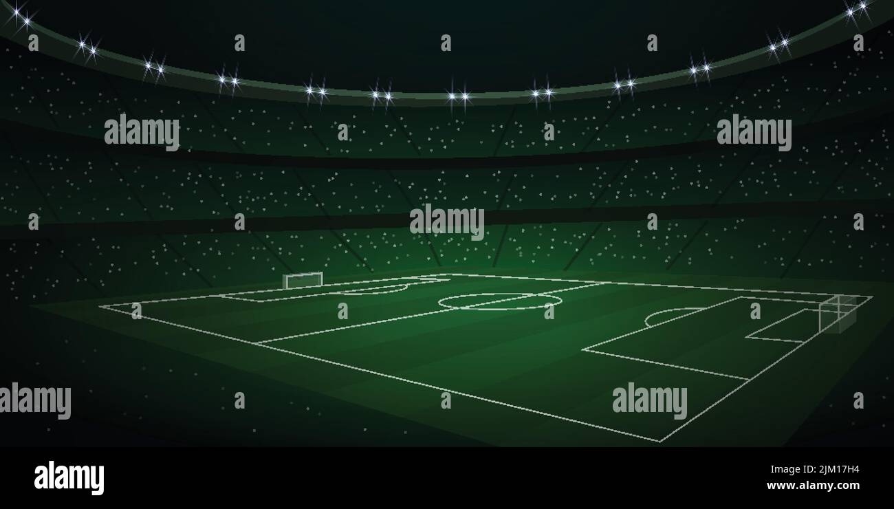 3d realistic soccer stadium at night. Football arena background Stock ...