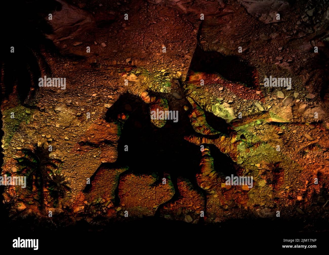 An Illustration. The scene depicted is of Mola Abbas riding the horse ...