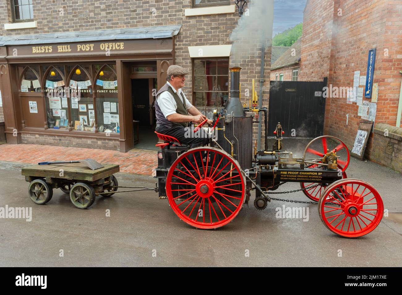 Steam Engine in the Street at Blists Hill Victorian Village, Ironbridge ...