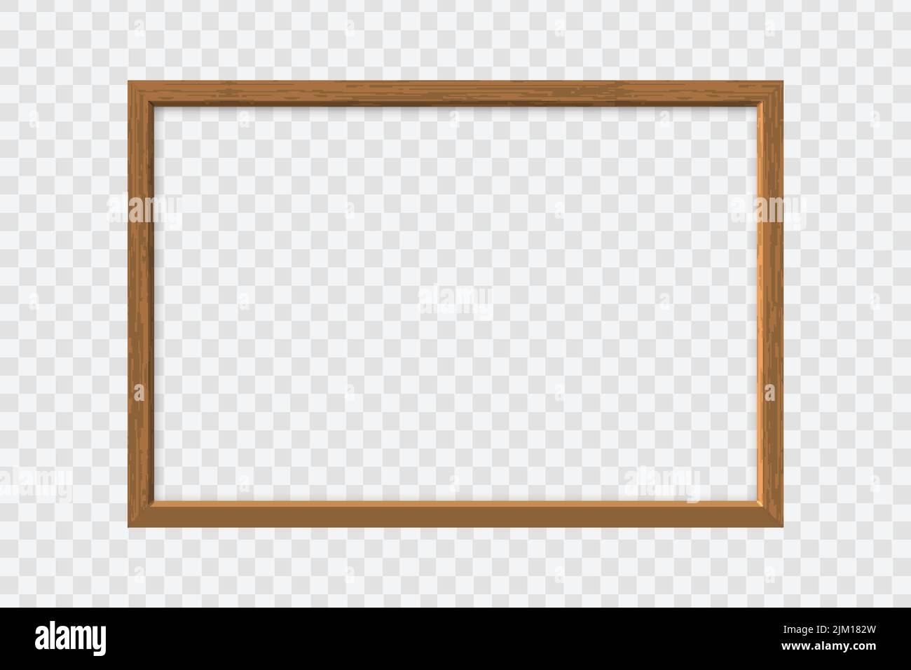 3d realistic wooden frame mockup on transparent background Stock Vector ...