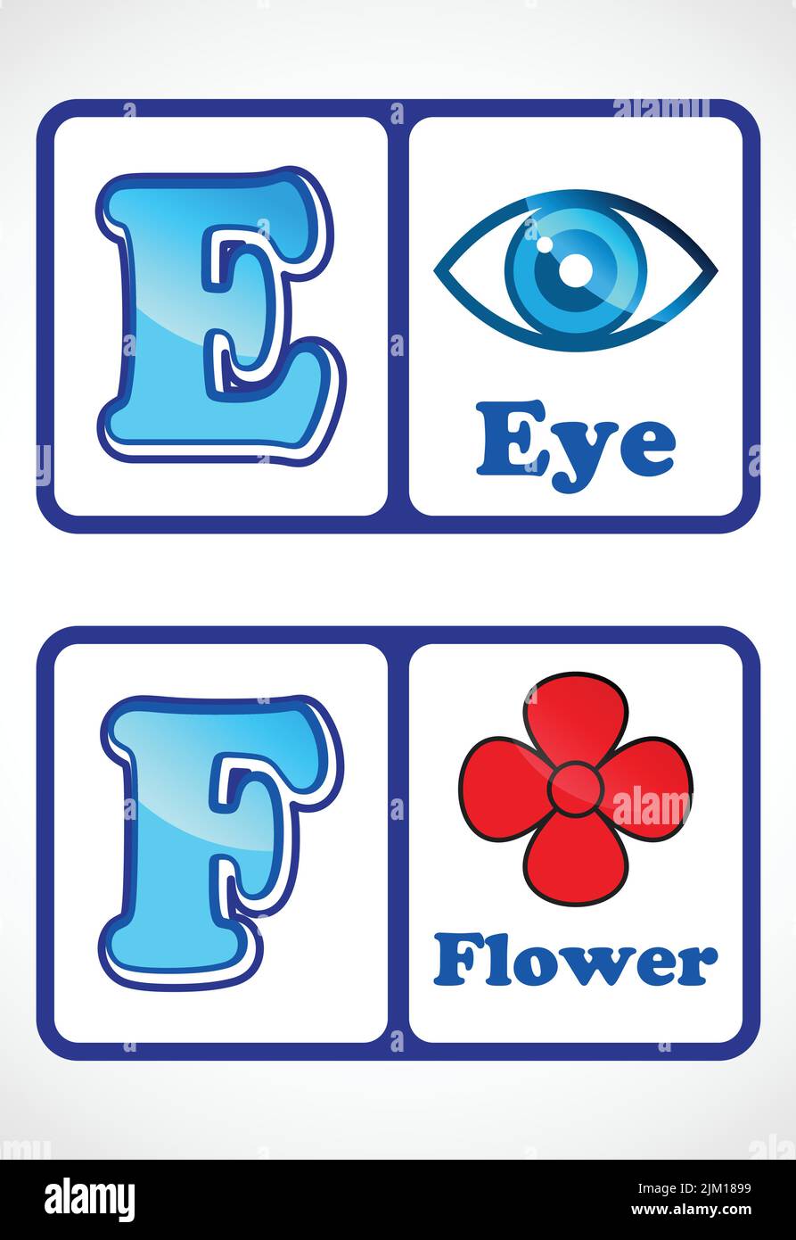 Alphabet flashcards for kids. Educational preschool learning ABC card with an element Stock ...