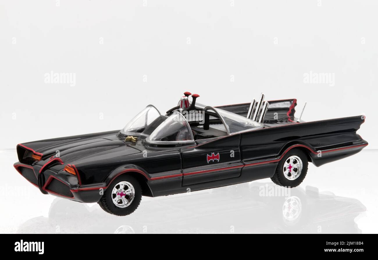 Bologna - Italy - August 3, 2022: Batmobile model replica from 1966 ...