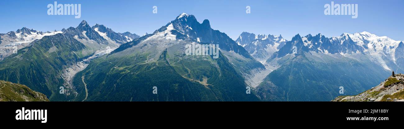View of the Mont-Blanc Massif, Chamonix Mont-Blanc, France Stock Photo ...