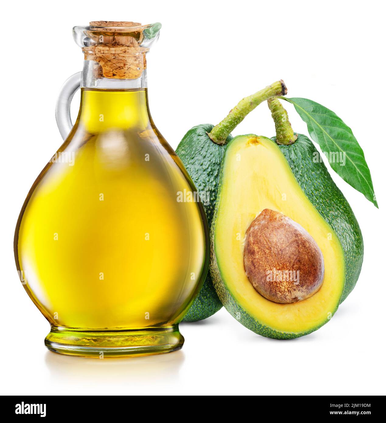 Bottle With Avocado Oil And Ripe Green Avocados Isolated On A White Background File Contains