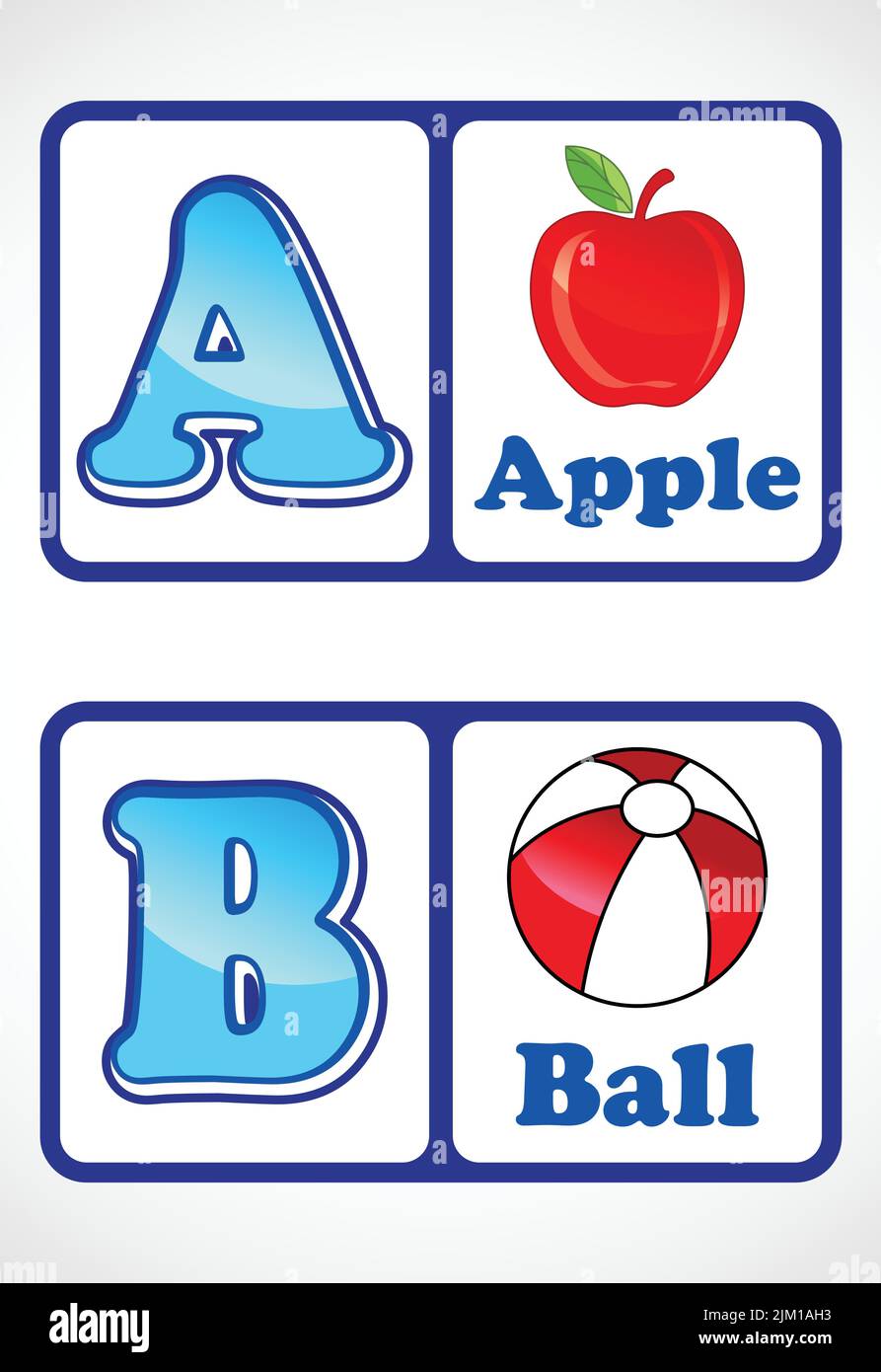 Alphabet flashcards for kids. Educational preschool learning ABC card with an element Stock ...