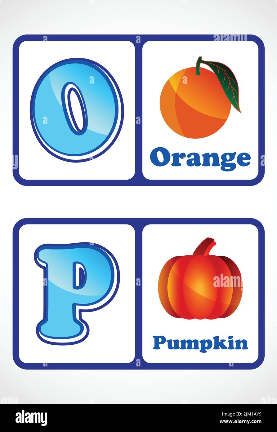 Alphabet flashcards for kids. Educational preschool learning ABC card ...