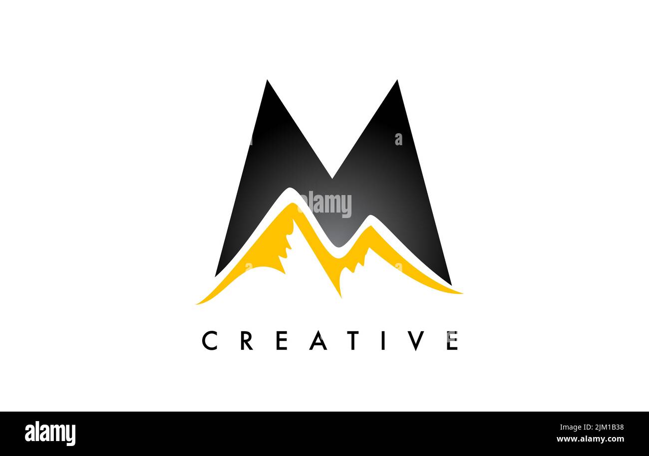 M Letter Mountain Icon Logo Design. Letter M with Mountain Peaks and ...