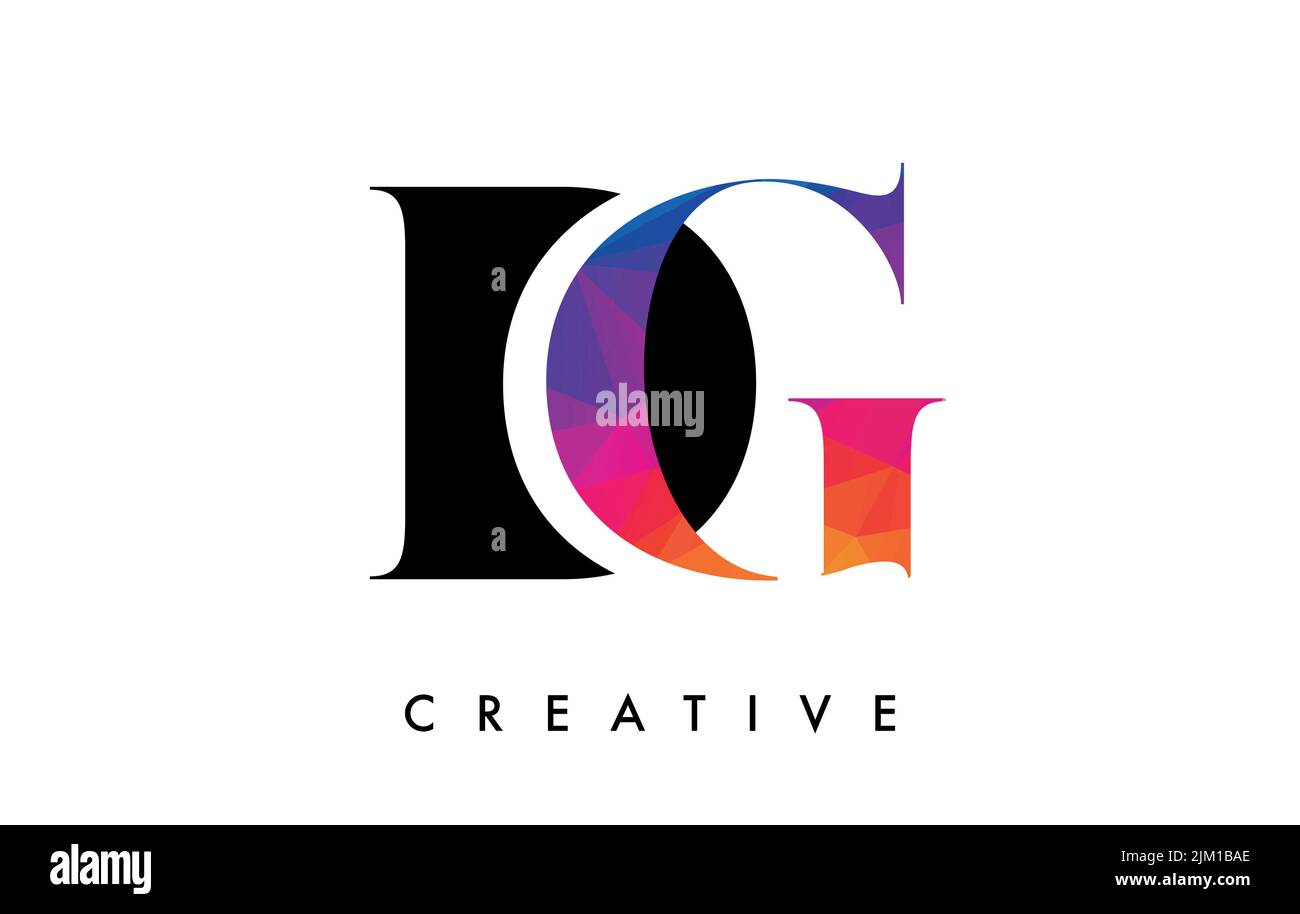 DG Letter Design with Creative Cut and Colorful Rainbow Texture. DG ...