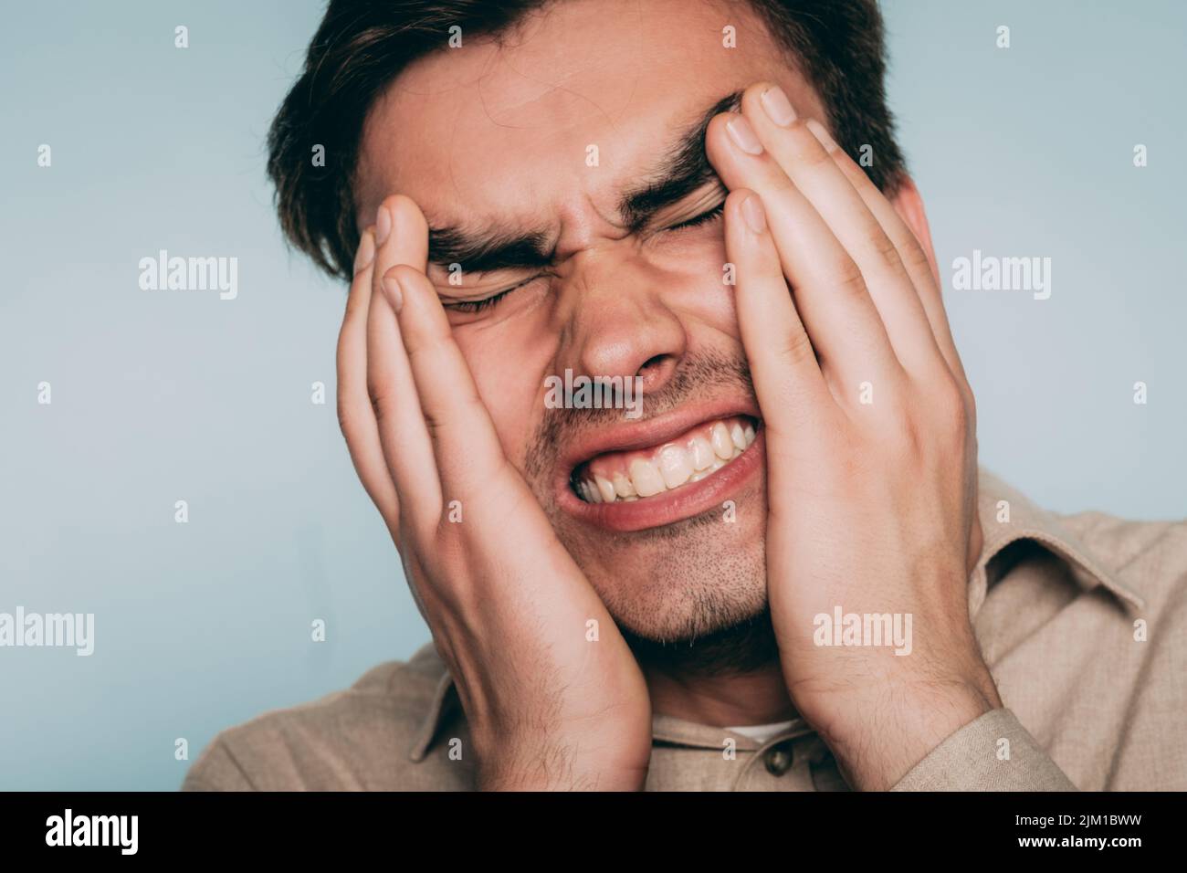 emotional breakdown desperate man distress anger Stock Photo - Alamy