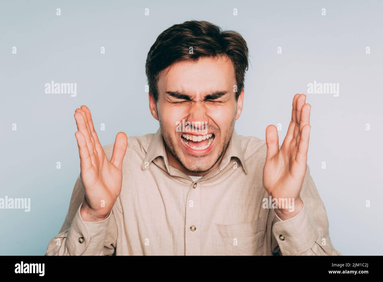 pain agony suffering emotional stress man scream Stock Photo - Alamy