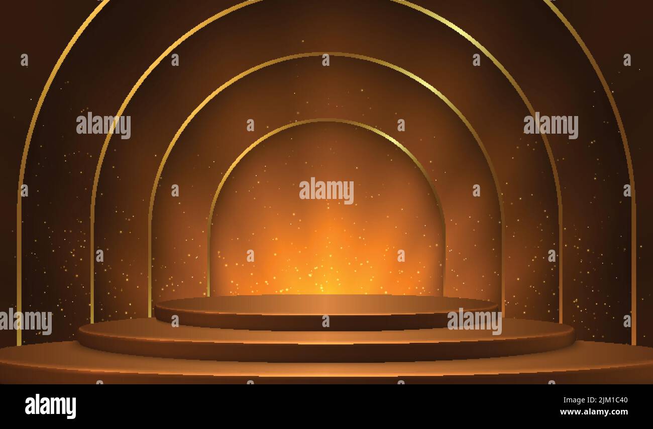 3d realistic scene or stage with spotlight on dark background. Product ...